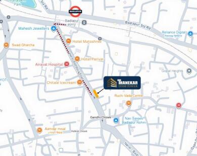 Thanekar Group Builders Thanekar DNSB Tower Map - Badlapur East, Thane ...