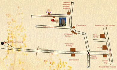 Vidhisarva Realtors The Ektaa Hibiscus Map - Topsia, EM Bypass Location Map
