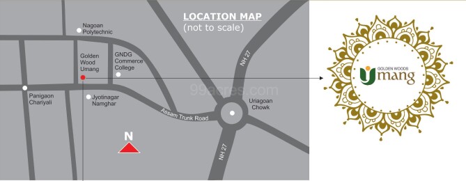 The Golden Woods Golden Woods Umang Map - Panigaon, Nagaon Location Map