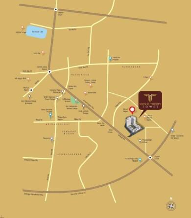 The Nirmal Ujjwal CCSL Nirmal Trinity Towers Map - Nandanvan, Nagpur ...