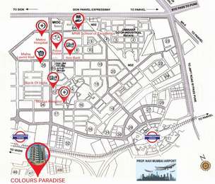 Three Colours Colours Paradise Map - Kamothe, Navi Mumbai Location Map