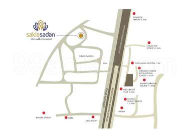 Three Colours Sakla Sadan Map - Bandra East, Mumbai Location Map