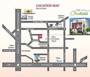 TMR Developers TMR Orchids Map - Thanisandra, Bangalore Location Map