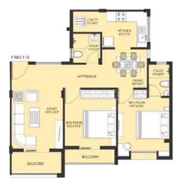2 BHK / Bedroom Apartment / Flat for rent in Topplayer SRK Infra City ...