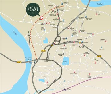 Trescon Limited Triveni Pearl Map - Adharwadi, Kalyan West Location Map