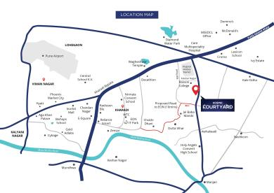 Triaa Kosmic Kourtyard Phase 2 Map - Wagholi, Pune Location Map