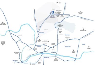 Triaa Landmarks LLP Triaa One Aretha Map - Dhanori, Pune Location Map