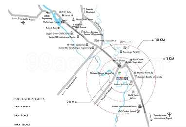Bhutani Infra Bhutani City Center 150 Map - Sector-150 Noida Location Map