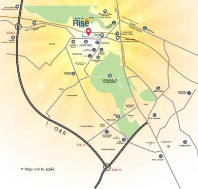 Tridasa Realty Ventures Tridasa Rise Map - Nallagandla, Hyderabad ...