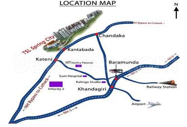 Trishna Skyscraper TSL Spring City Map - Kantabada, Bhubaneswar ...