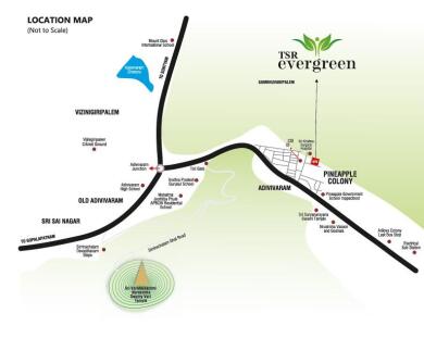 TSR Chengalva Group TSR Evergreen Map - Simhachalam, Visakhapatnam Location Map