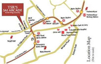 TSR Projects TSR Sai Arcade Map - Rajajinagar, Bangalore West Location Map