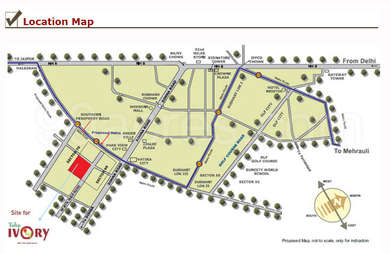 Tulip Infratech Tulip Ivory Map - Sector 70, Gurgaon Location Map