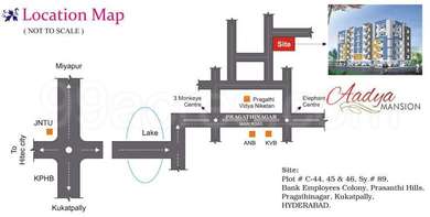 Uma Infra Uma Aadya Mansion Map - Pragathi Nagar, Hyderabad Location Map
