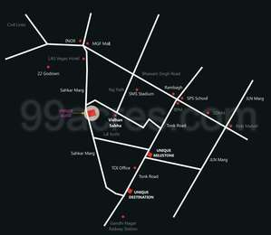 Unique Builders Unique Aura Map - Lal Kothi, Jaipur Location Map
