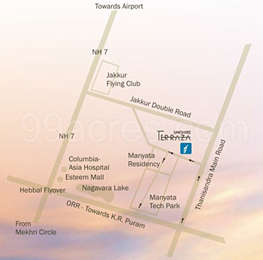 Unishire Builders Unishire Terraza Map - Manyata Tech Park, Bangalore ...