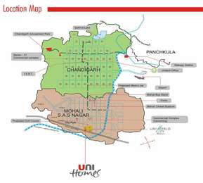 Unitech Group Unitech Unihomes Mohali Map - Sector 105 Mohali Location Map