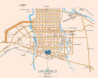 Unitech Group Unitech Downtown Map - Bhago Majra, Mohali Location Map