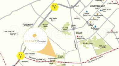 Unitech Group Unitech Espace Premiere Villas Map - Sector 71, Gurgaon ...