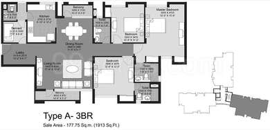 3 BHK / Bedroom Apartment / Flat for rent in Unitech Horizon Sector Pi ...