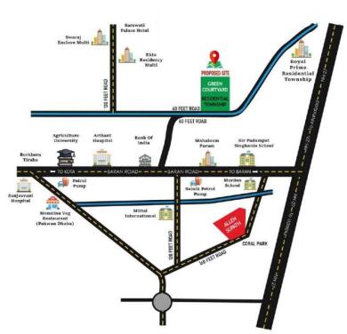 Allied Buildcon Green Courtyard Map - Manpura, Kota Location Map