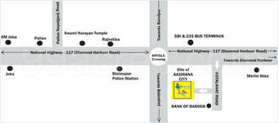 Aashay Realty Aashiana City Map - Amtala, Kolkata South Location Map