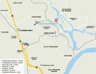 B and F Realty B and F Waterfront Map - Porvorim, North Goa Location Map