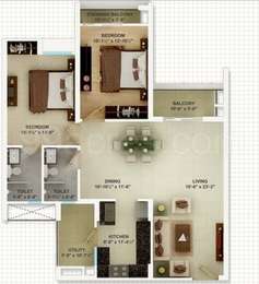 2 BHK / Bedroom Apartment / Flat for rent in Cedar Luxuria Mansarovar ...