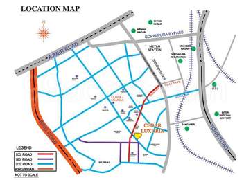 Cedar Group Cedar Luxuria Map - Mansarovar Extension, Jaipur Location Map