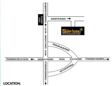Devhomes Nirman Map - Bindu Khera, Rudrapur Location Map