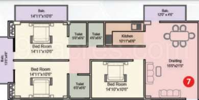 2 BHK Apartment / Flat for sale in Dular Enclave Bailey Road Patna ...