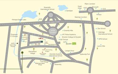 Giridhari Homes Giridharis Vue Map - Kismathpur, Hyderabad Location Map