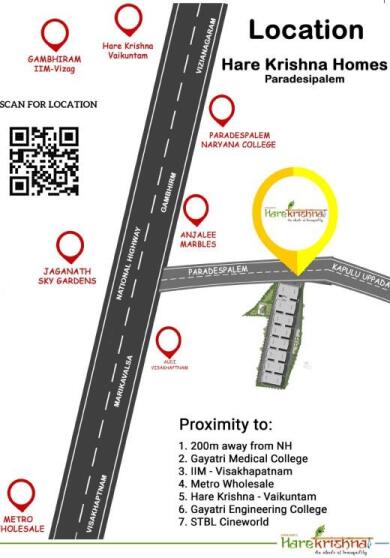 Simhadri Homes Hare Krishna Map - Kommadi, Visakhapatnam Location Map