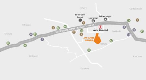 Jay Ambe Group Jay Ambe Nagar Map - Kamptee Road, Nagpur Location Map