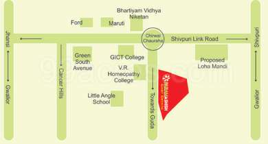 Param Ashish East Estate Map - Shivpuri Link Road, Gwalior Location Map