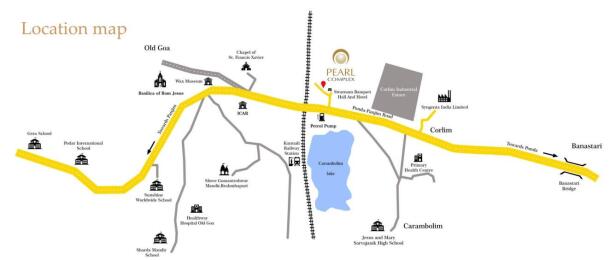 Dyna Developers Pearl Complex Map - Ella, Goa Location Map