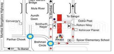Maple Shelters Pristine Prism Map - Aundh, Pune Location Map