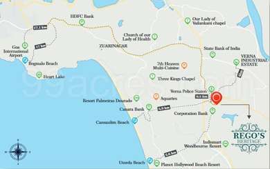 KTwo Construction Regos Heritage Map - Verna, South Goa Location Map