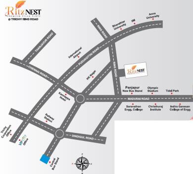 VIP Infraa Ritz Nest Map - K Sathanur, Trichy Location Map
