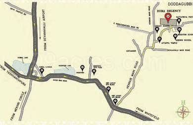Roma Regency Map - Hennur Gardens, Bangalore Location Map