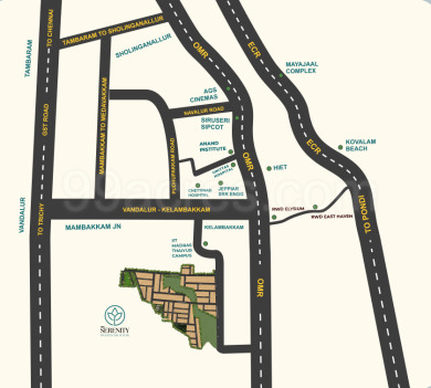 RWD Chennai RWD Serenity Map - Thaiyur, Chennai South Location Map