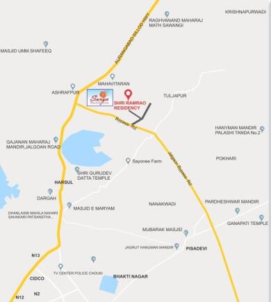 Shri Ramrao Residency Rowhouse Map - Tuljapur, Aurangabad Location Map