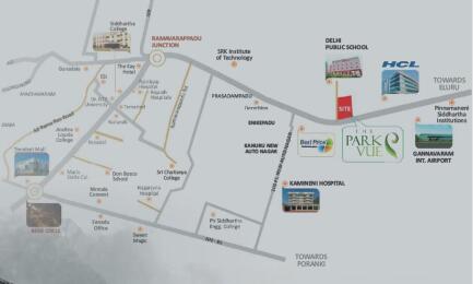 SK Infraprojects The Park Vue Map - Enikepadu, Vijayawada Location Map