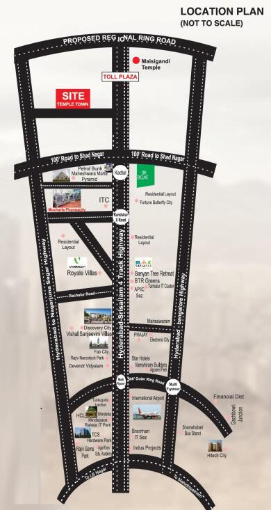 Sree Shubhada Ventures Temple Town Map - Kadthal, Hyderabad Location Map