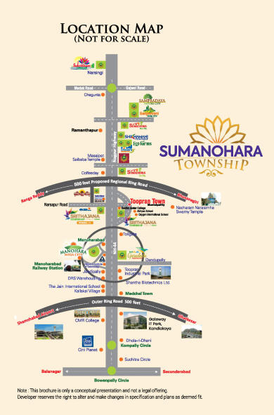 Bhoomi Space Avenues Sumanohara Town Ship Map - Chegunta, Medak ...