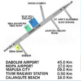 Blue Bell Enclave Map - Thivim, North Goa Location Map