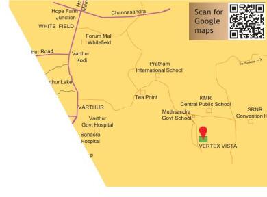 Vertex Vista Map - Muthsandra, Near Varthur, Bangalore Location Map
