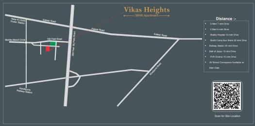 Vikas Heights 1 Map - Jhotwara, Jaipur Location Map