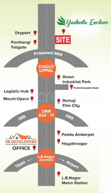 SR Developers Nalgonda Yashoda Enclave Map - Choutuppal, Hyderabad ...
