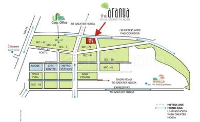 Unnati Fortune Group Builders Unnati The Aranya Map - Sector 119 Noida ...